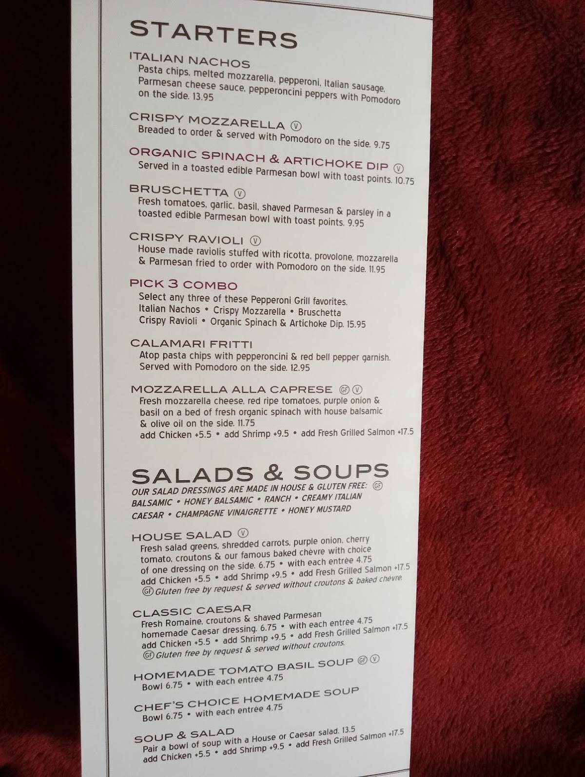 Menu at Pepperoni Grill - Memorial Rd pub & bar, Oklahoma City