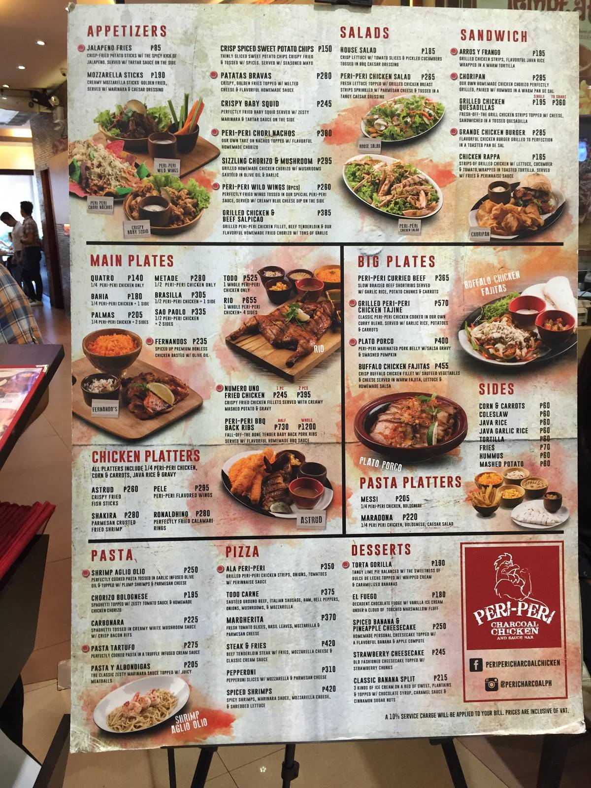 Menu at Peri-Peri restaurant, Quezon City, 1100 Quezon City