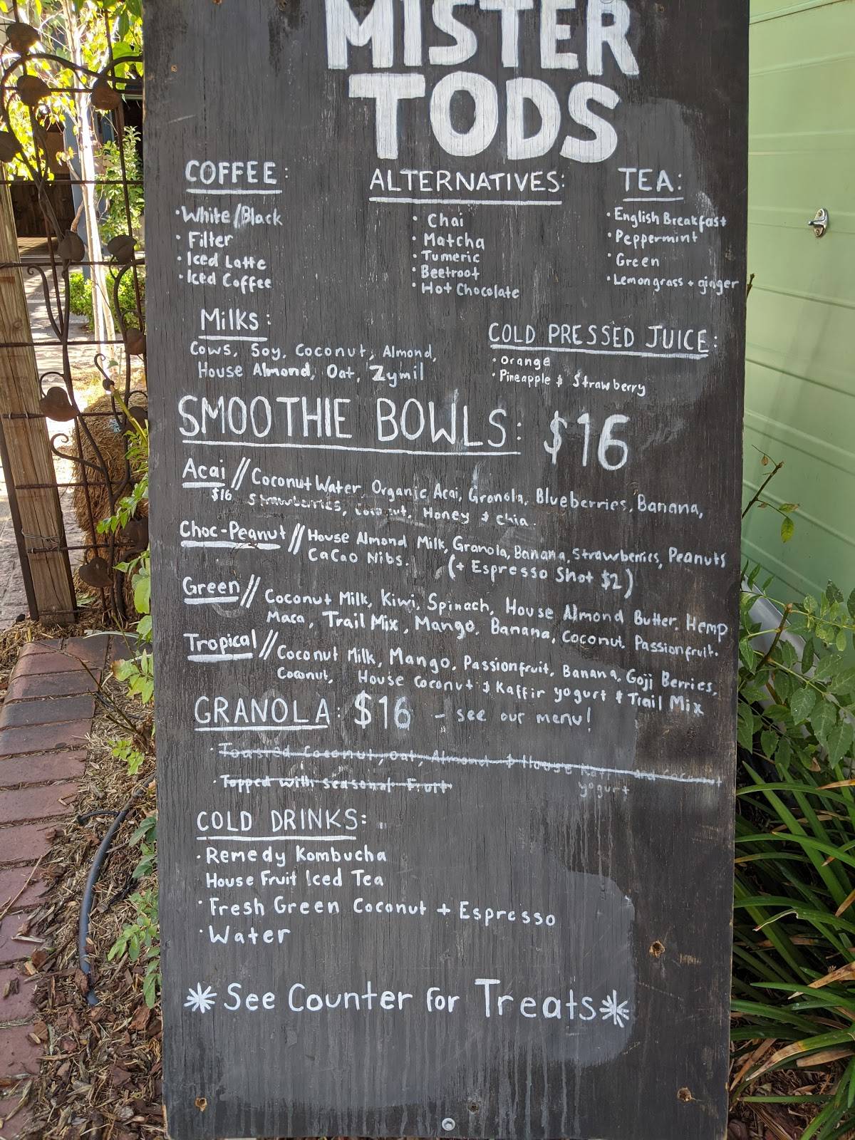 Menu at Peter Rabbit Cafe, Adelaide