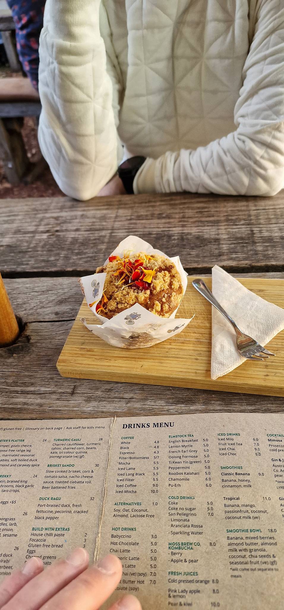 Menu at Peter Rabbit Cafe, Adelaide