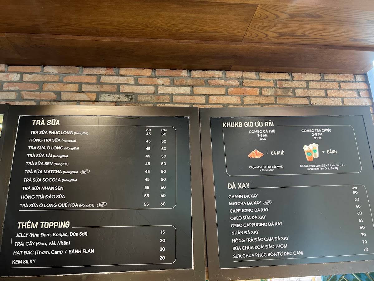 Menu at Phuc Long Coffee & Tea restaurant, Ho Chi Minh City, Crescent Mall