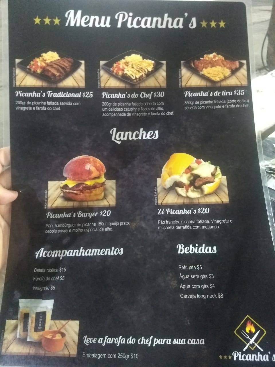 Menu at Picanha's Food Truck restaurant, Fortaleza