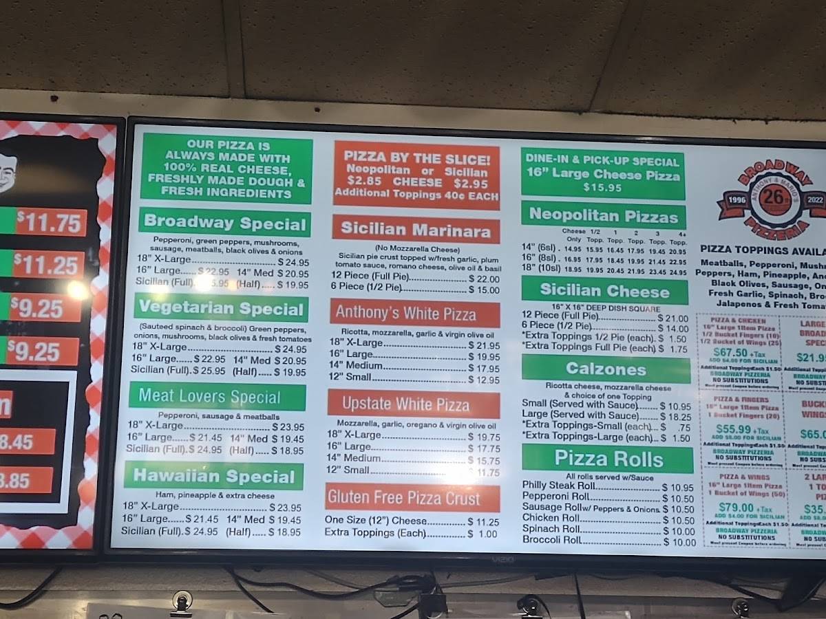 Menu at South Pointe Deli pizzeria, Laughlin