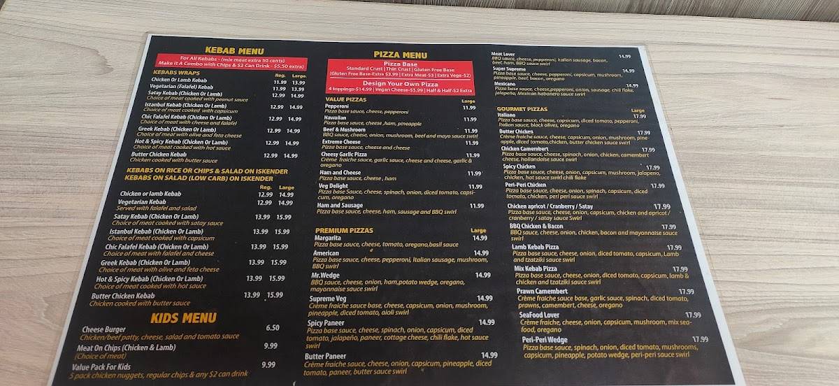 Menu at Picton Pizza And Kebabs pizzeria, Picton