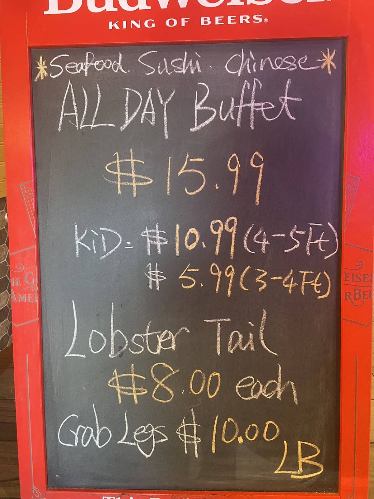 Menu at Pier 8 All You Can Eat Seafood and Sushi buffet desserts, Orem