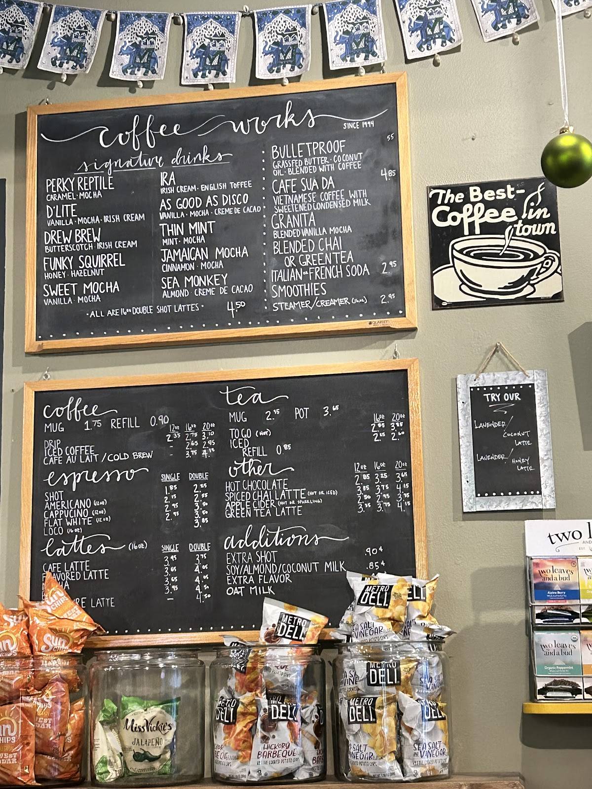 Menu at Pierce Street Coffee Works cafe, Sioux City