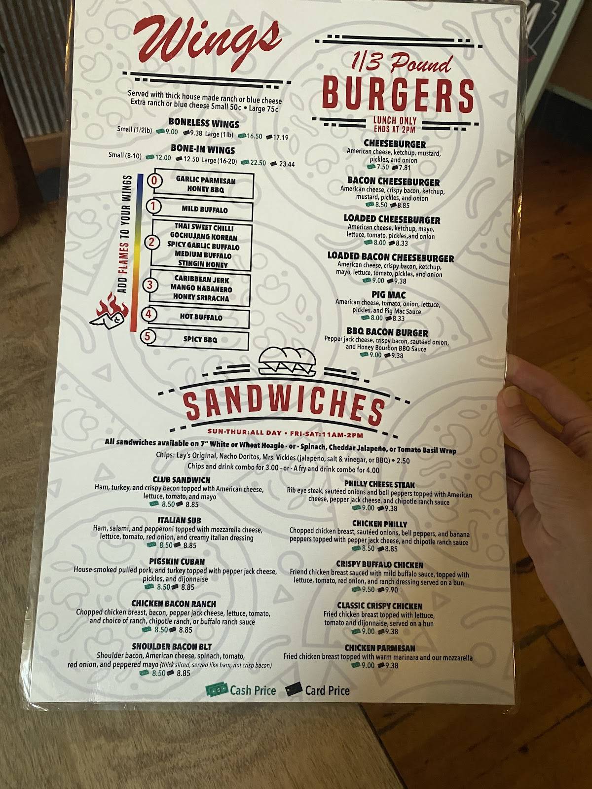 Menu at Pigskin Pub & Pizza, Brookfield