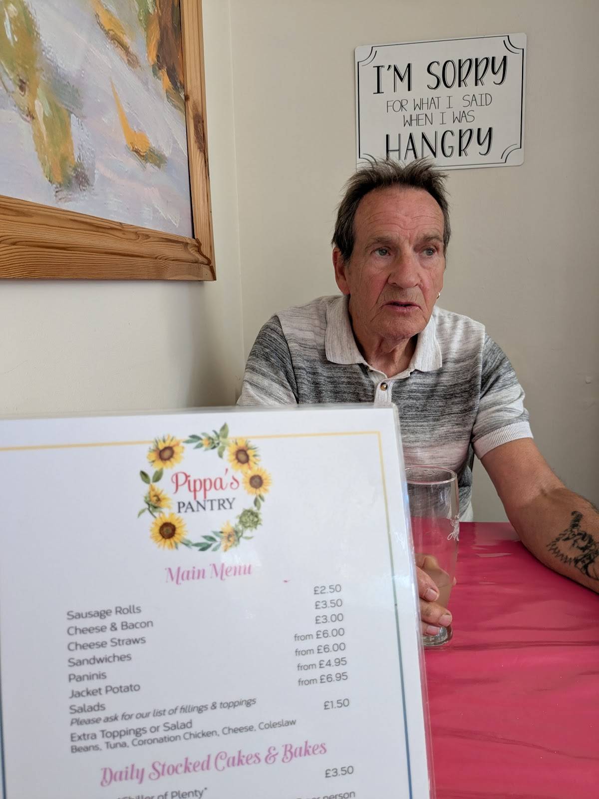 Menu at Pippa's Pantry cafe, Sutton Bridge