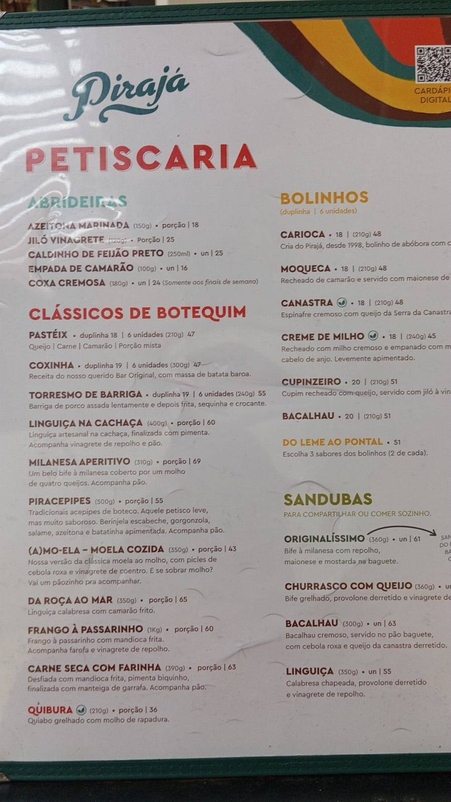 Menu em Pirajá Shopping Dom Pedro restaurante, Campinas, Av. Guilherme ...