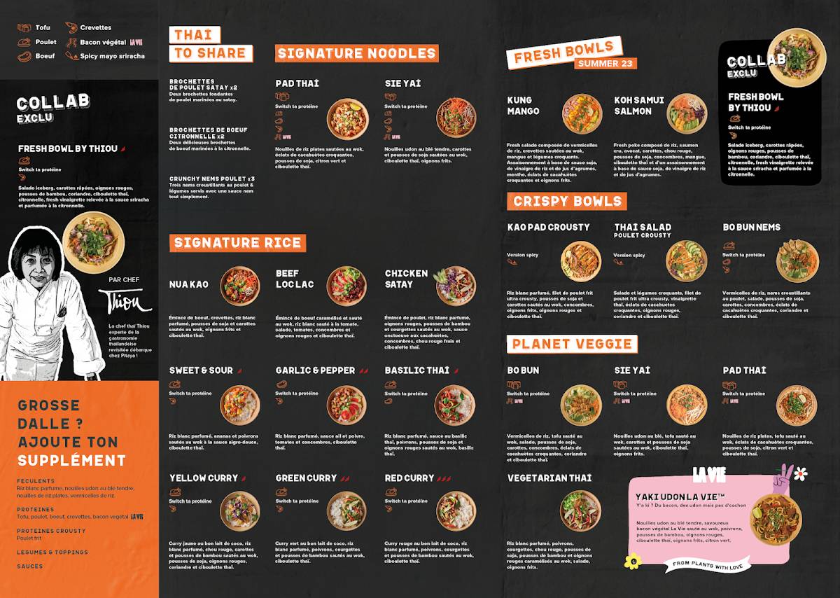 Menu au Pitaya Thaï Street Food restaurant, Issy-les-Moulineaux, 17 Rue ...