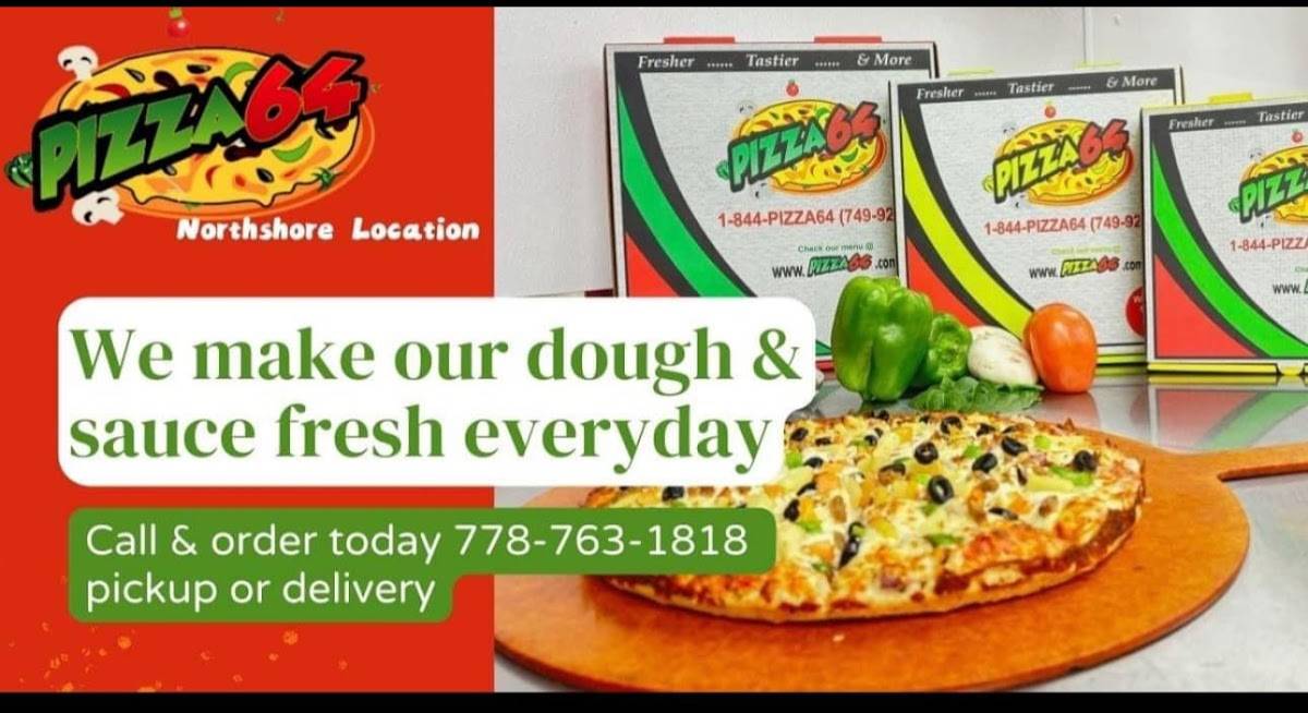 Menu at Pizza 64 - North Shore restaurant, Kamloops, 700 Tranquille Rd