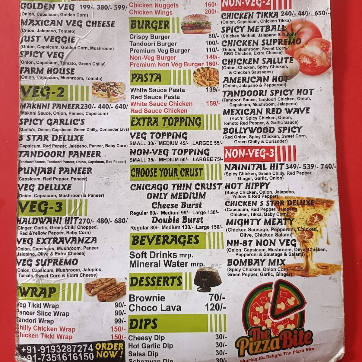 Menu at Pratap pizza point kalawati colony, Haldwani