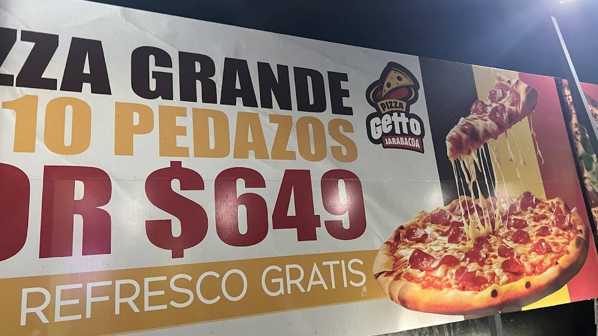 Carta del restaurante Pizza Getto Jarabacoa, Jarabacoa