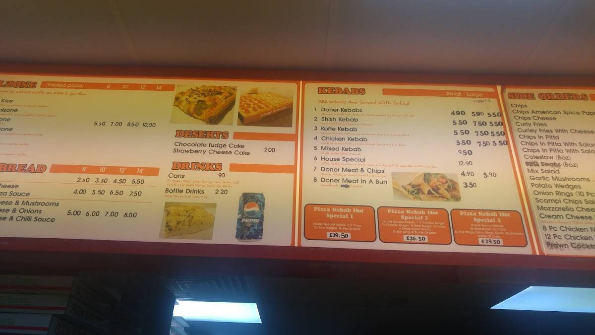 Menu at Pizza Hot pizzeria, Biggleswade