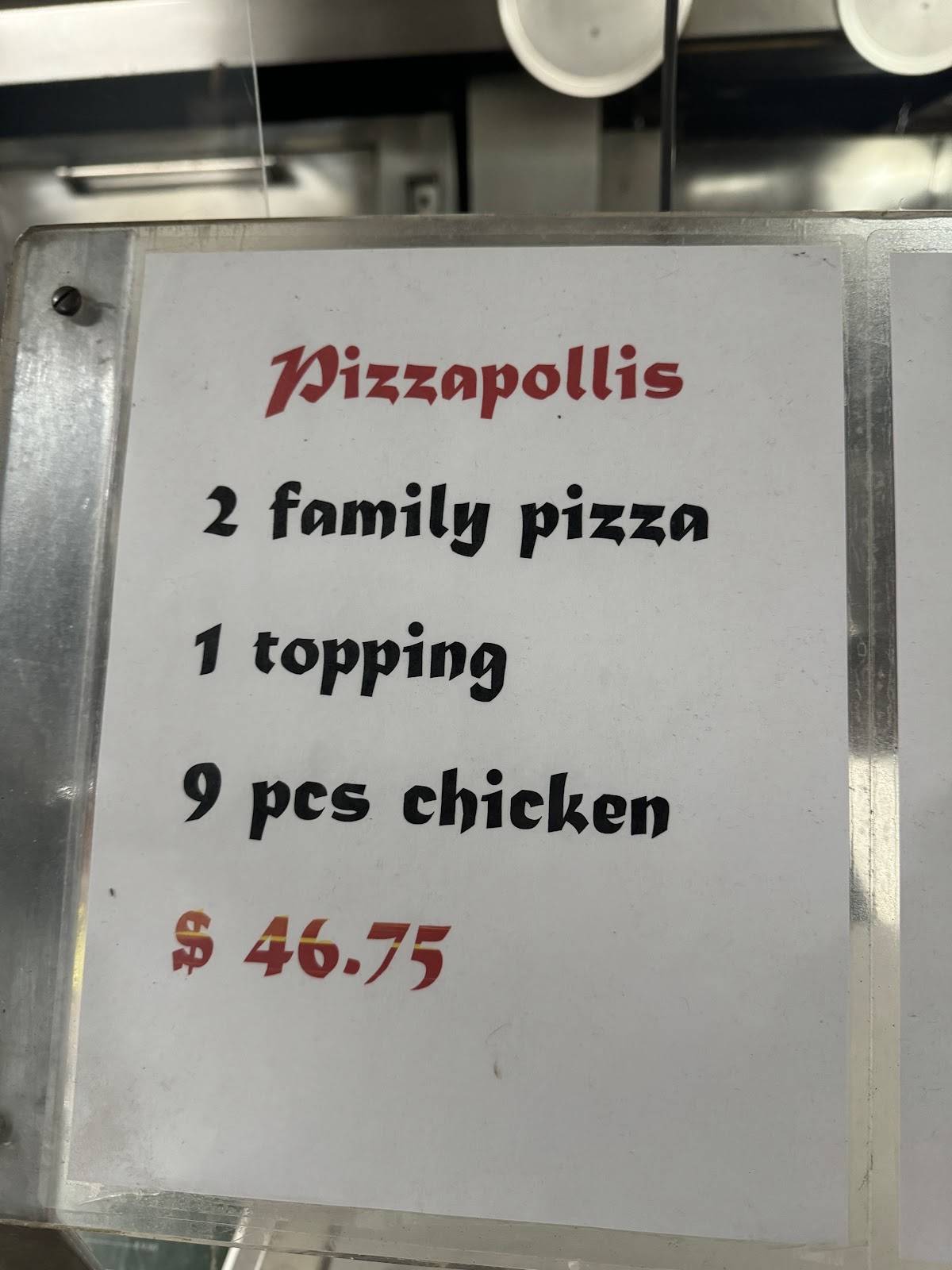 Menu at Pizzapollis restaurant, Nogales