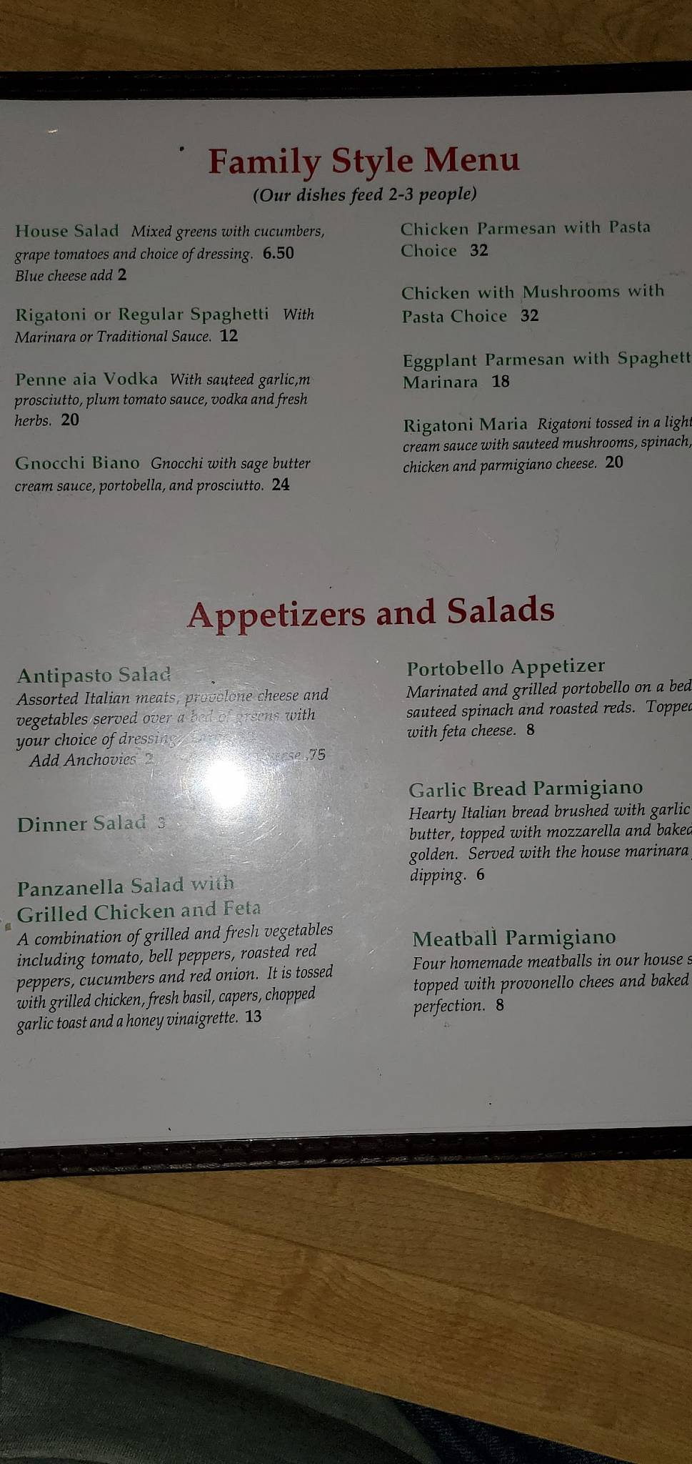 Menu at Consol's Family Kitchen pizzeria, Endicott