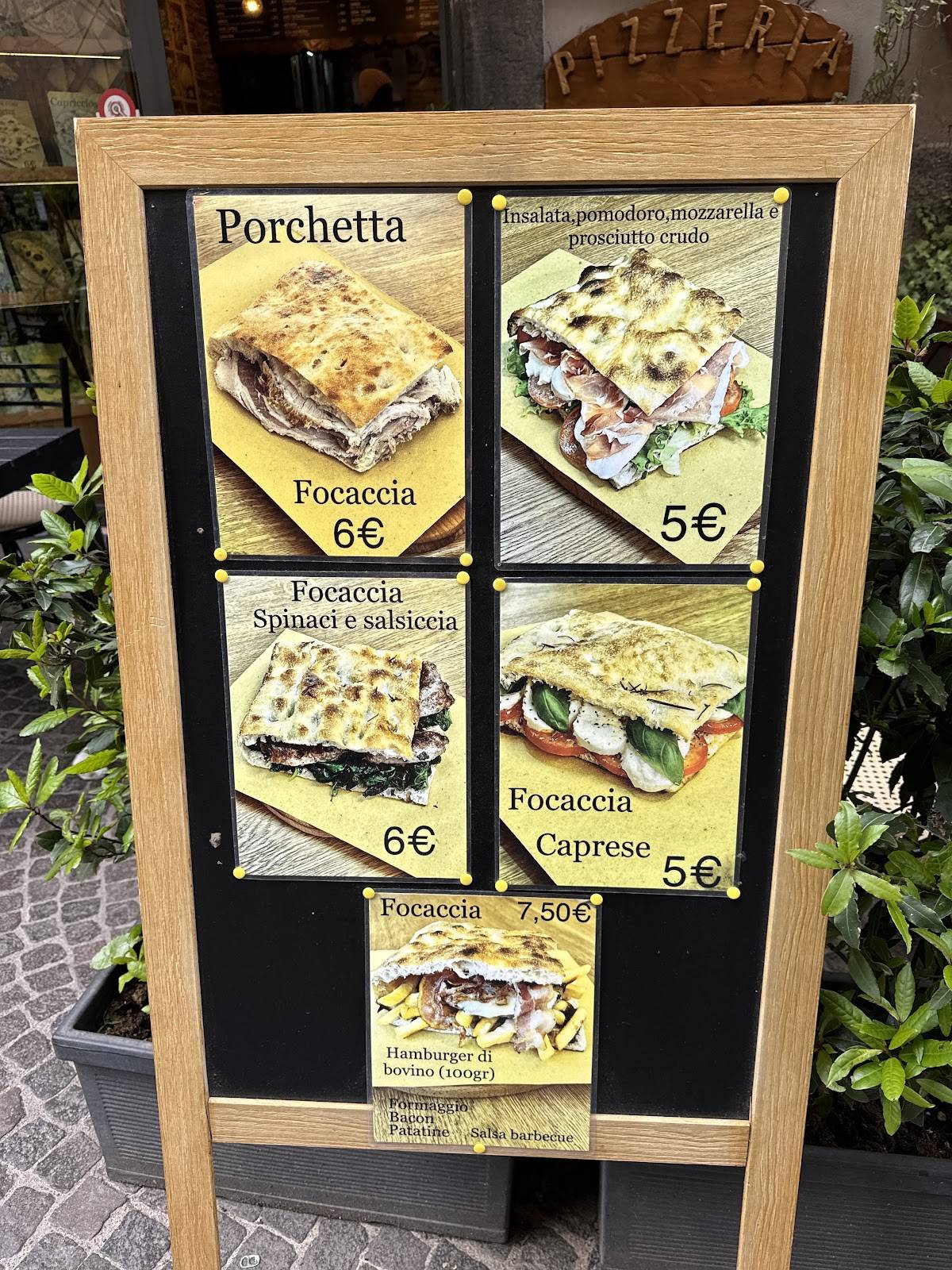 Menu at Pizzeria Hamburgeria Viktoria, Orvieto