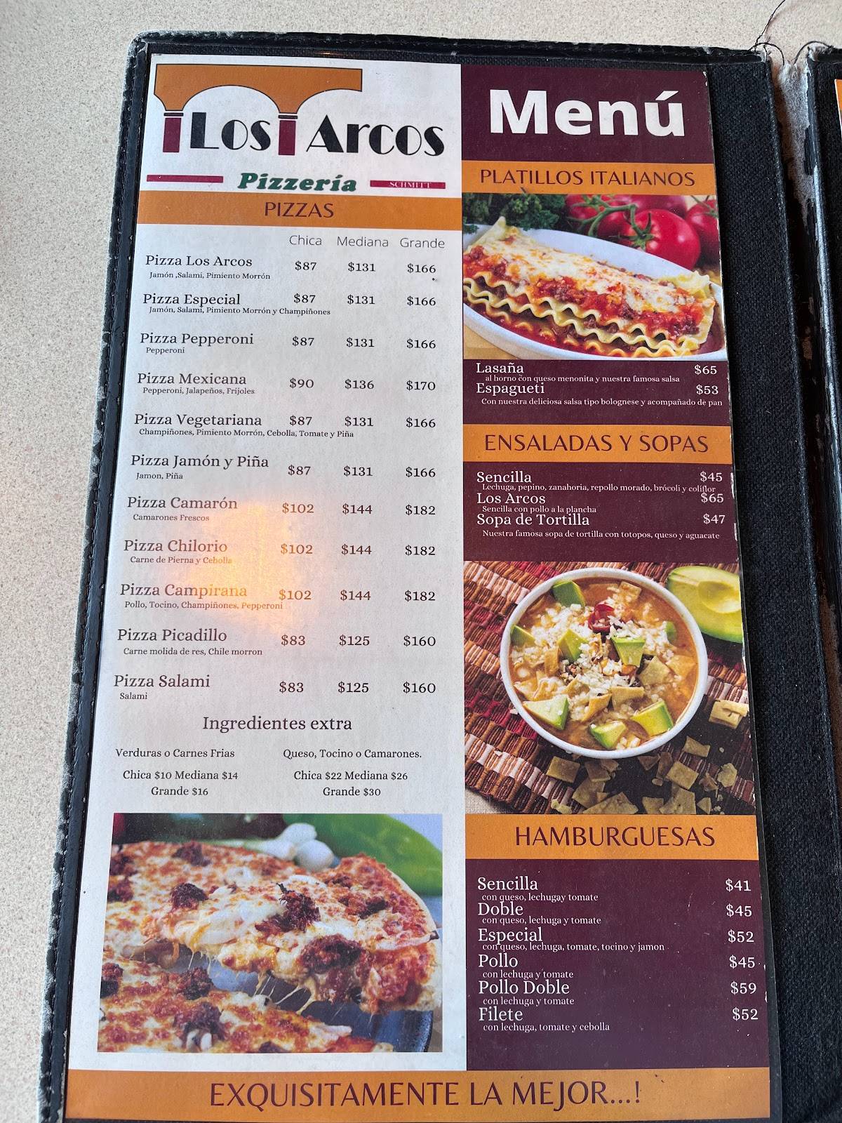 Carta de Pizzeria Los Arcos, Mexico, Km. 13 Avenida Álvaro Obregón Los ...