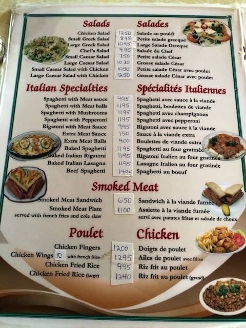 Menu at Napoleon Delicatessen pizzeria, Cornwall