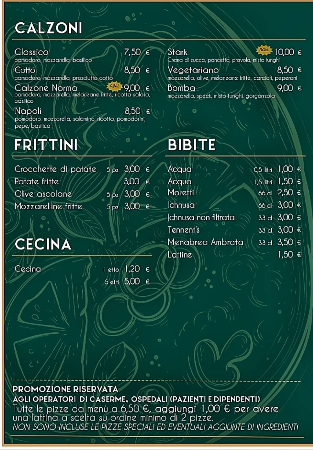 Carta de Pizzeria A MODO MIO, Pisa