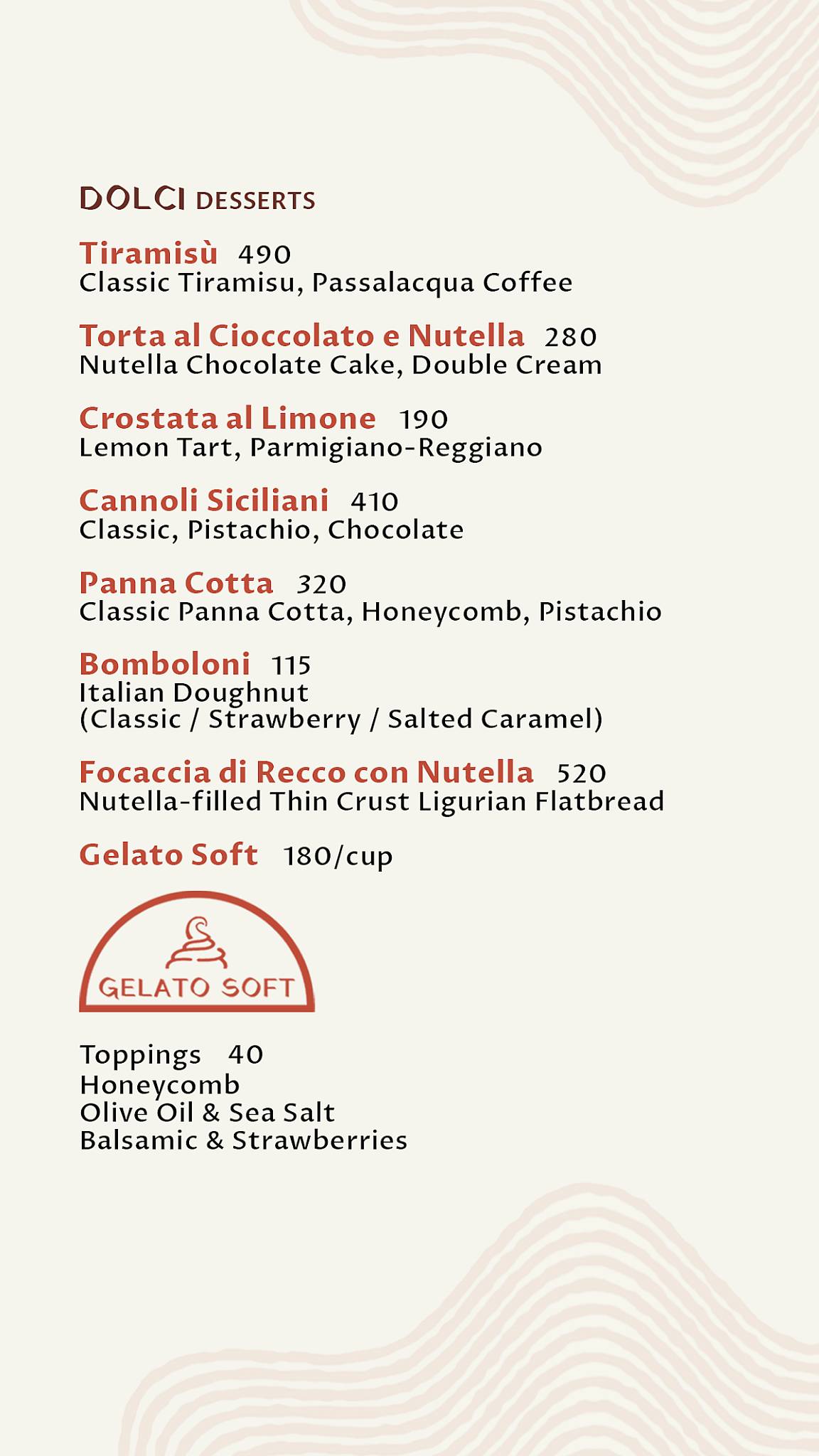 Menu at a mano Rockwell pizzeria, Makati