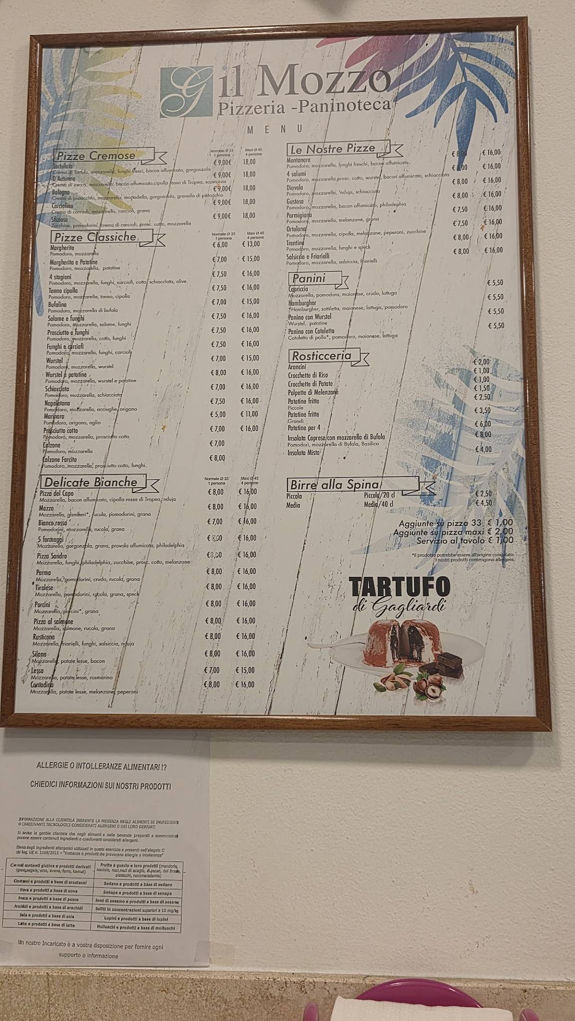 Menu da Pizzeria "Il Mozzo", Campora San Giovanni