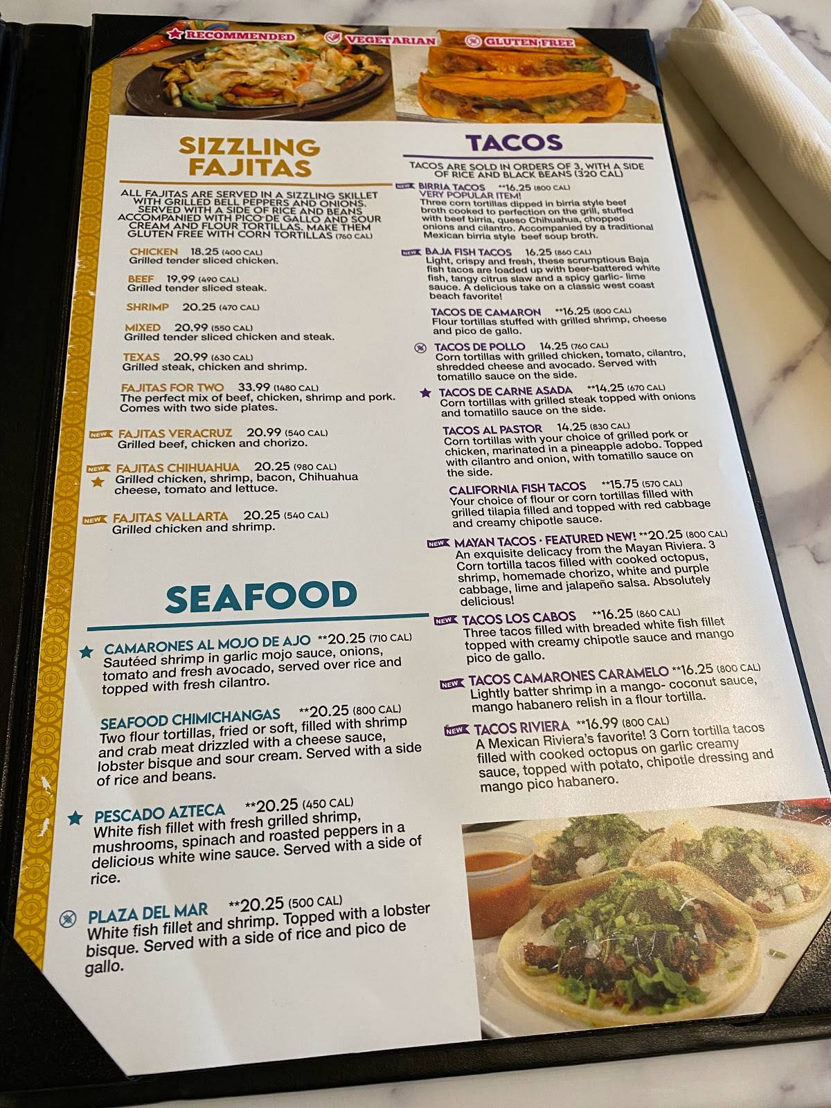 Menu at Plaza Azteca Mexican Restaurant · Bear, Bear