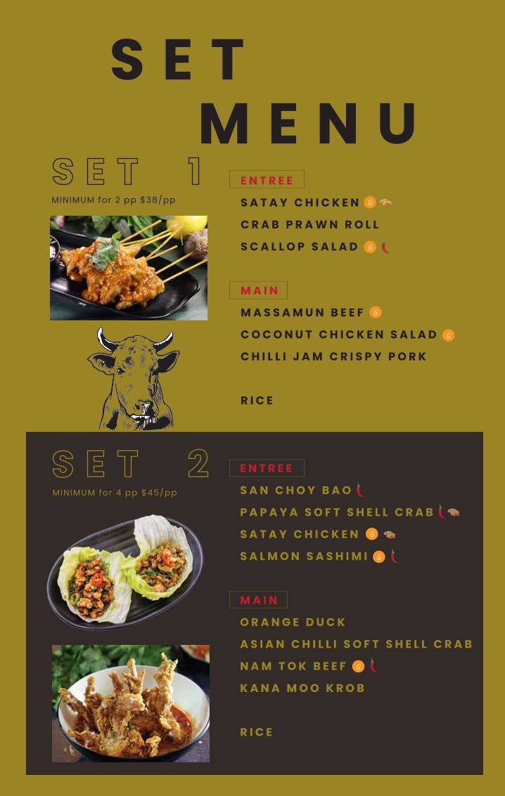Menu at Pochana Brisbane restaurant, Brisbane City