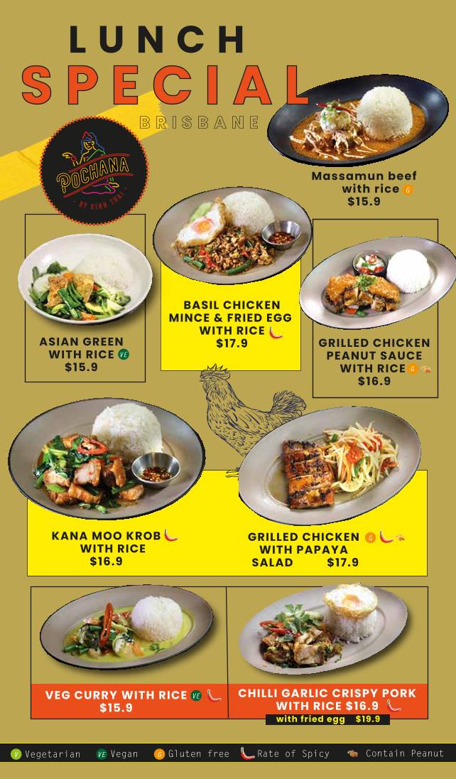 Menu at Pochana Brisbane restaurant, Brisbane City