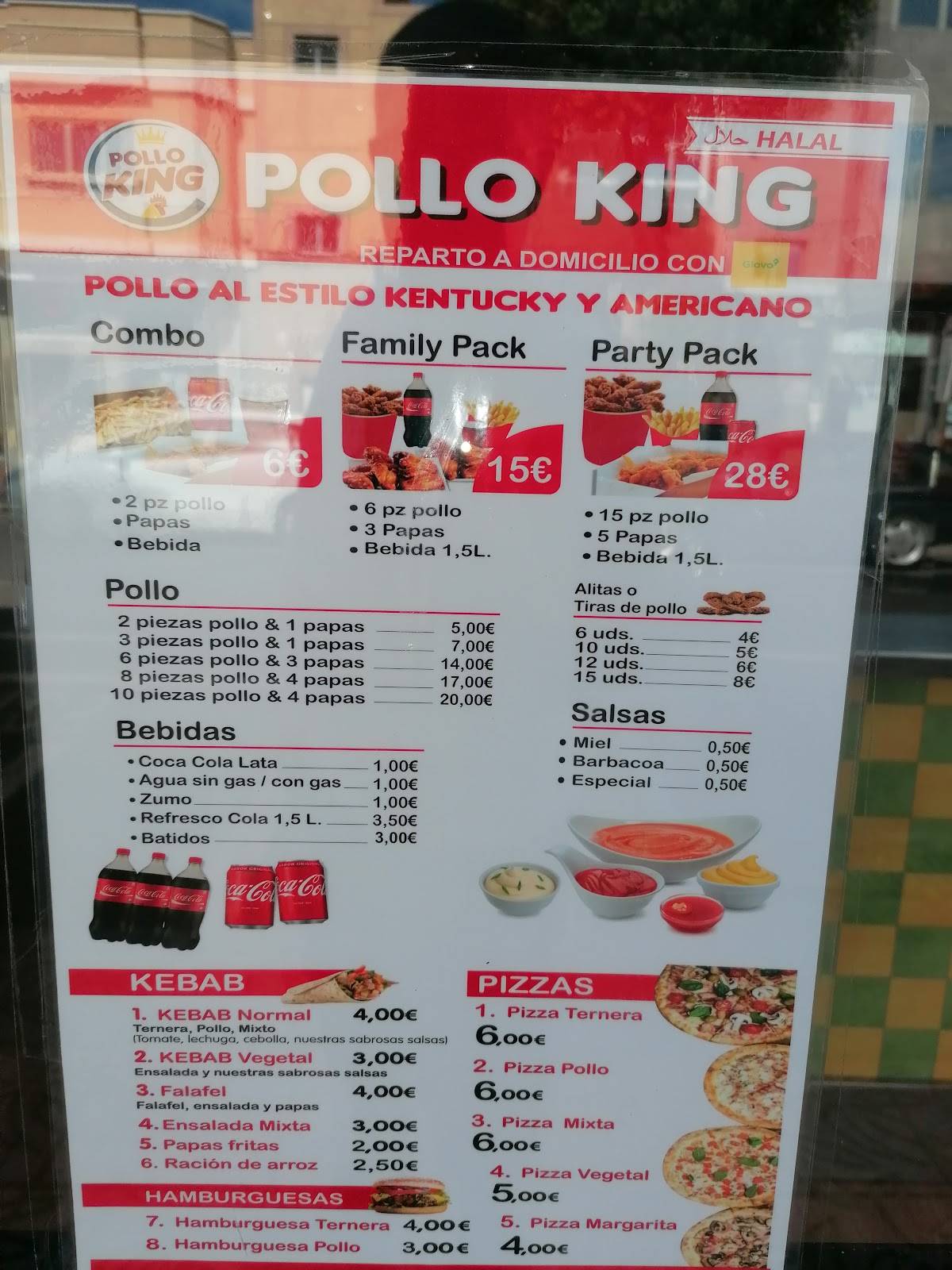 Carta del restaurante Pollo King Halal, Vecindario