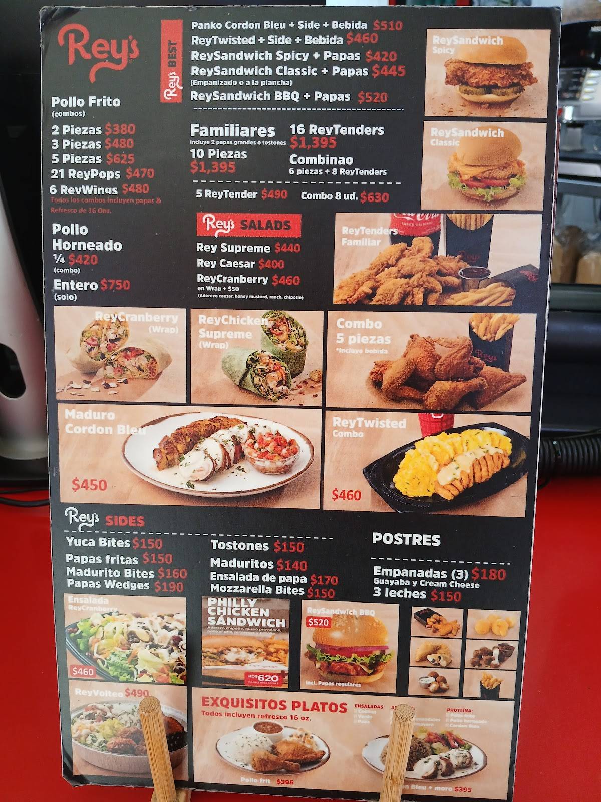 Carta del restaurante Pollo Rey, Azua