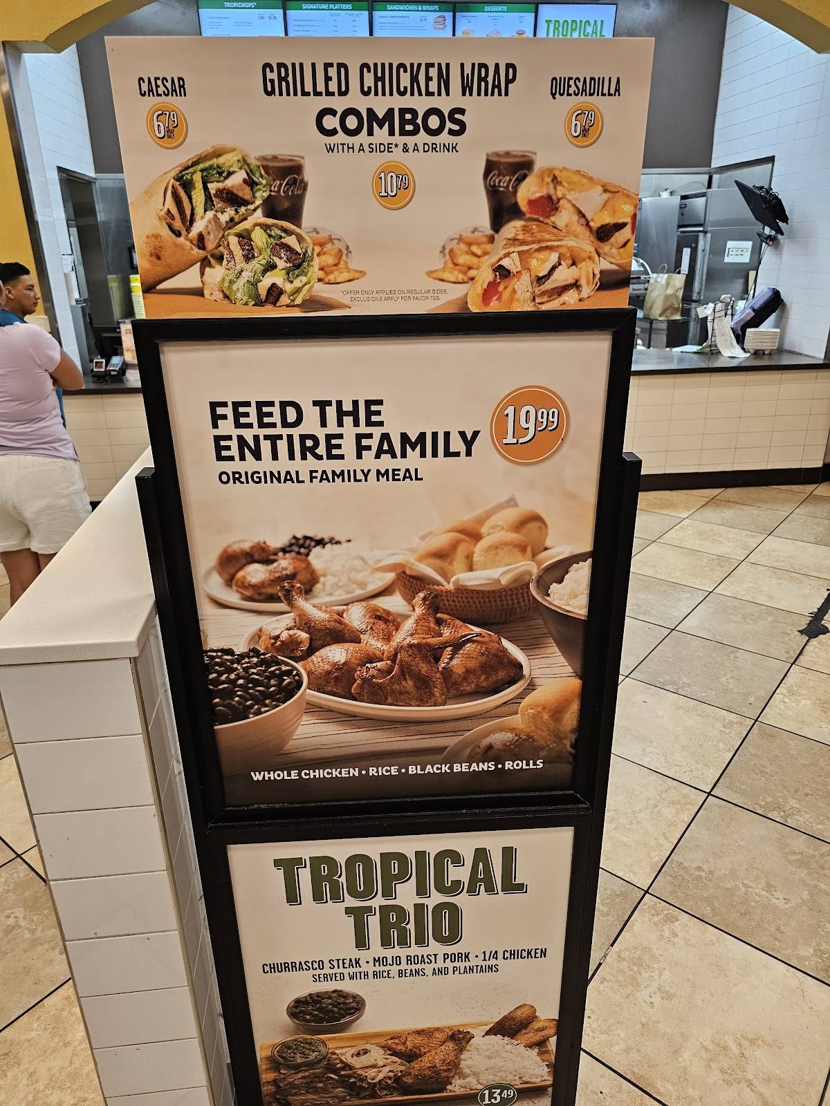 Carta de comida rápida Pollo Tropical, Miami Beach, Alton Rd