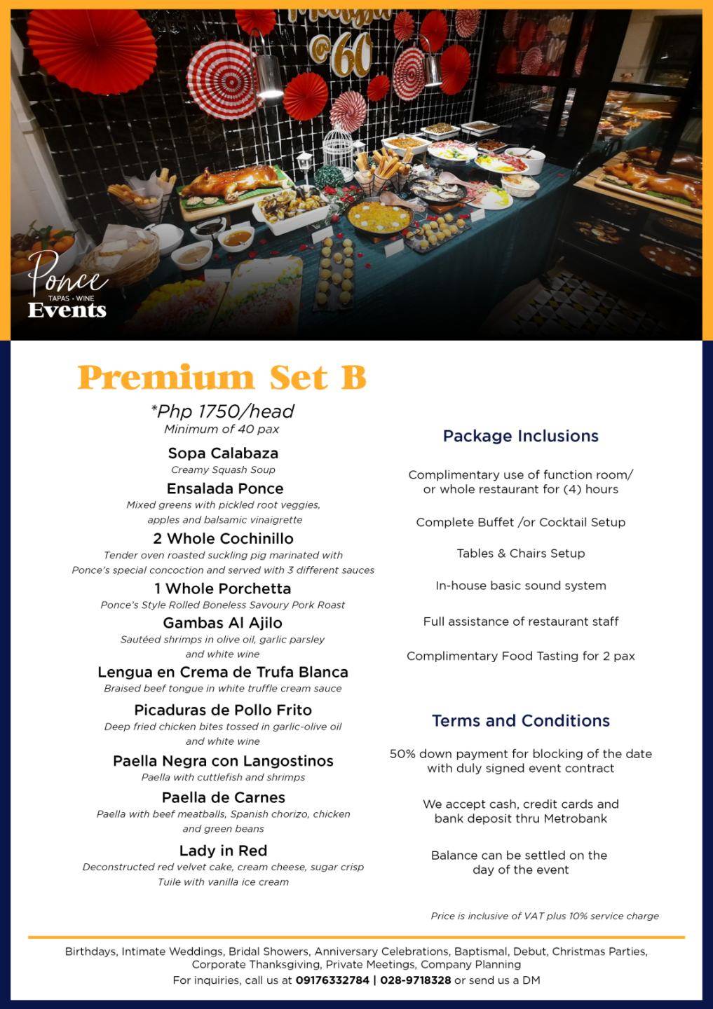 Menu at Ponce restaurant, Quezon City