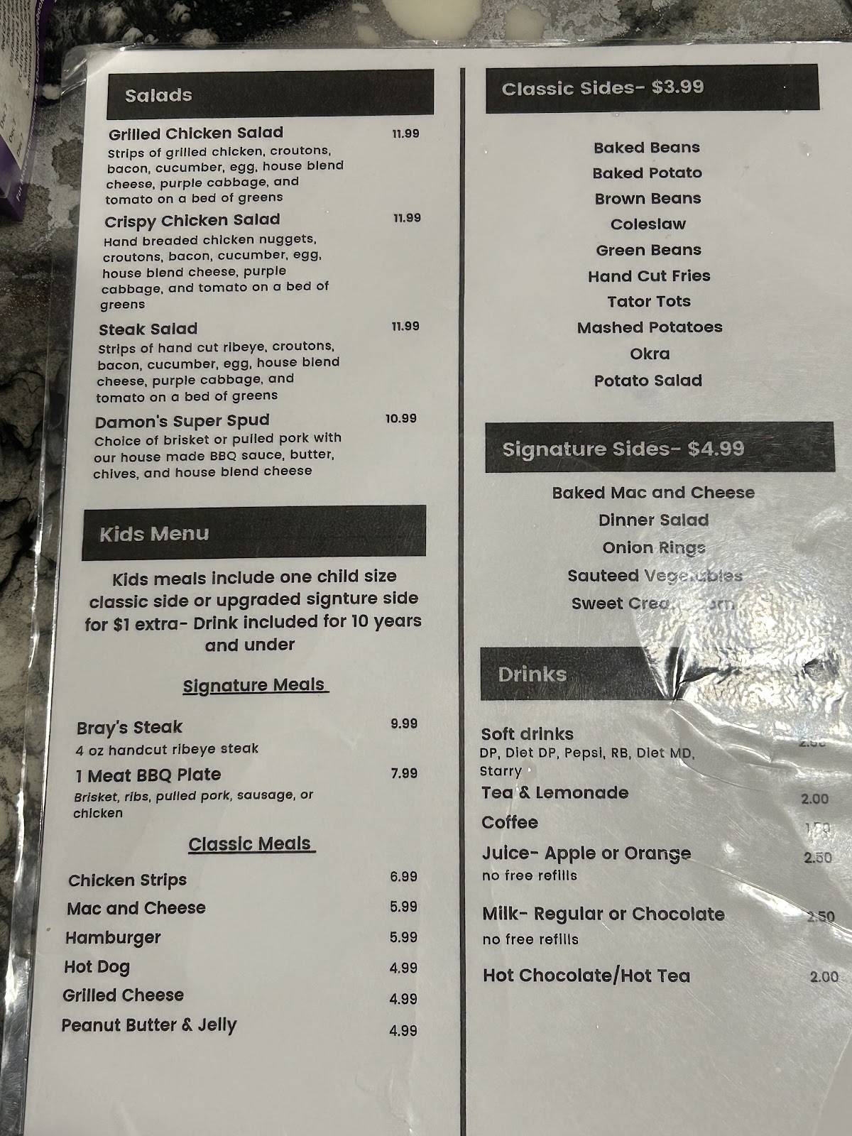 Menu at Poppy’s Pit & Grill restaurant, Elk City