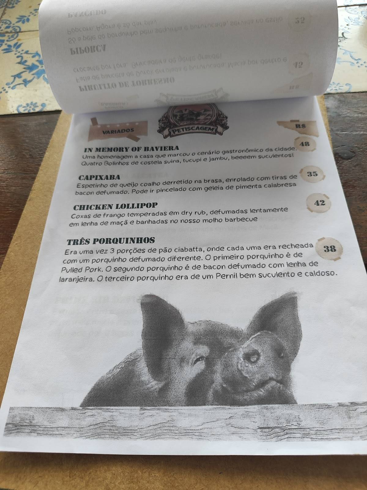 Menu em Porco Voador Belém restaurante, Belém