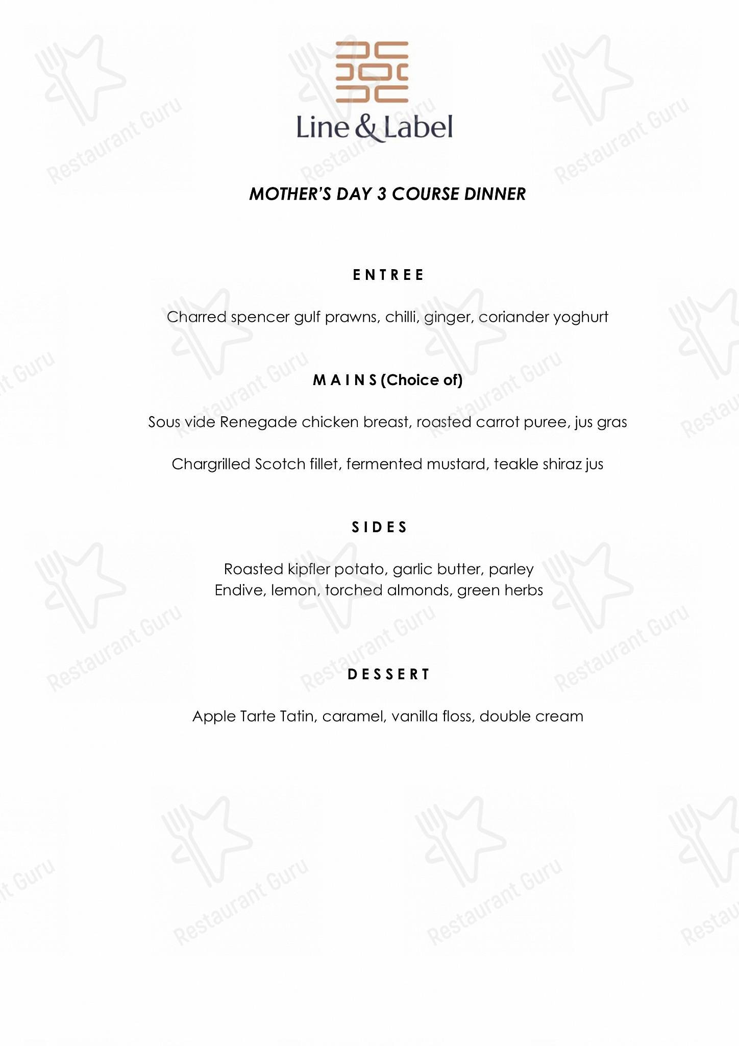 Menu at The Line & Label Restaurant at Peter Teakle Wines, Port Lincoln