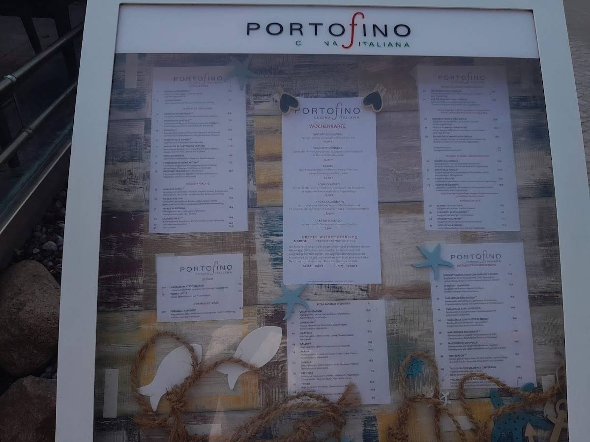 Speisekarte von Portofino restaurant, Kühlungsborn