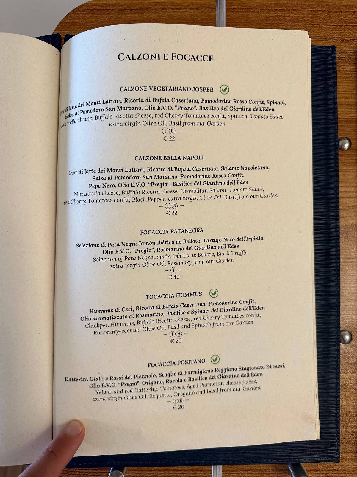 Menu at Roc - Pizza & Steak steakhouse, Positano
