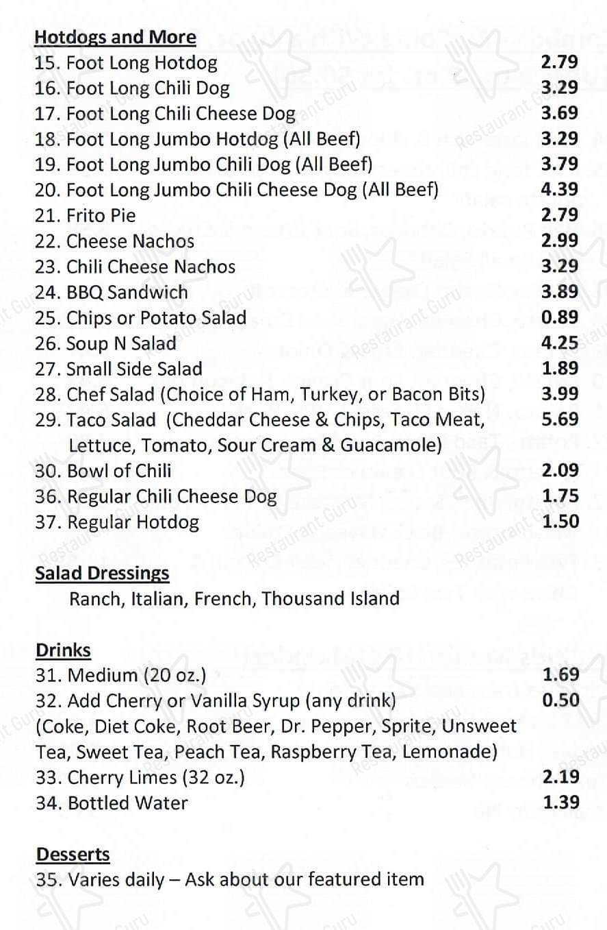 Menu at Potato Factory restaurant, Amarillo, SW 34th Ave