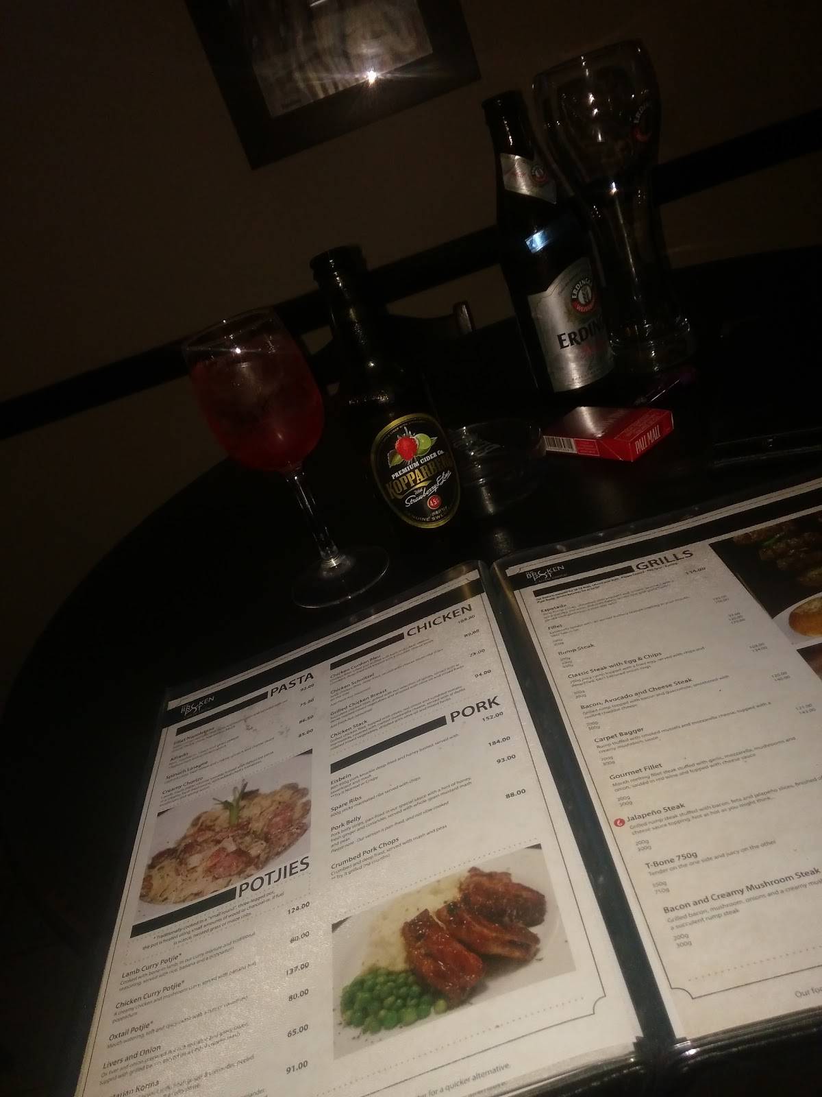 Menu at The Broken Pot restaurant, Potchefstroom