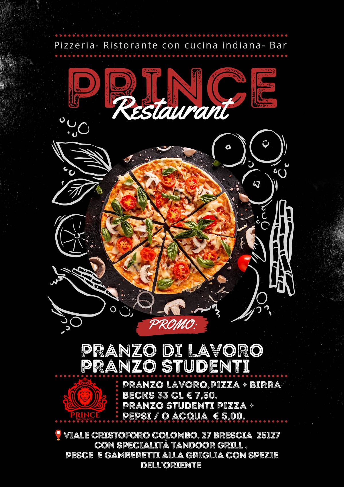 Menu da Prince Restaurant, Brescia