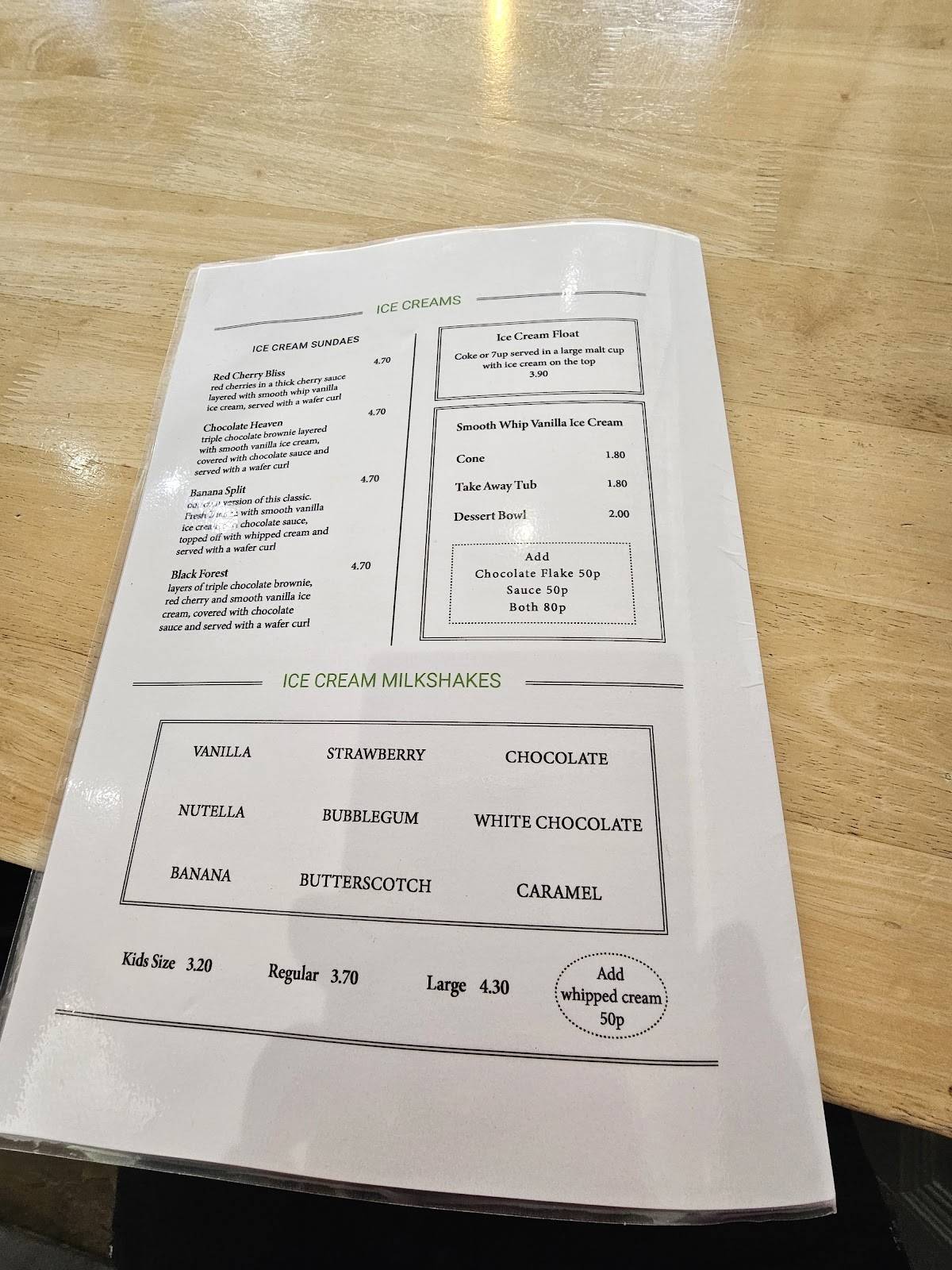 Menu at La Crepe Escape cafe, Princes Risborough