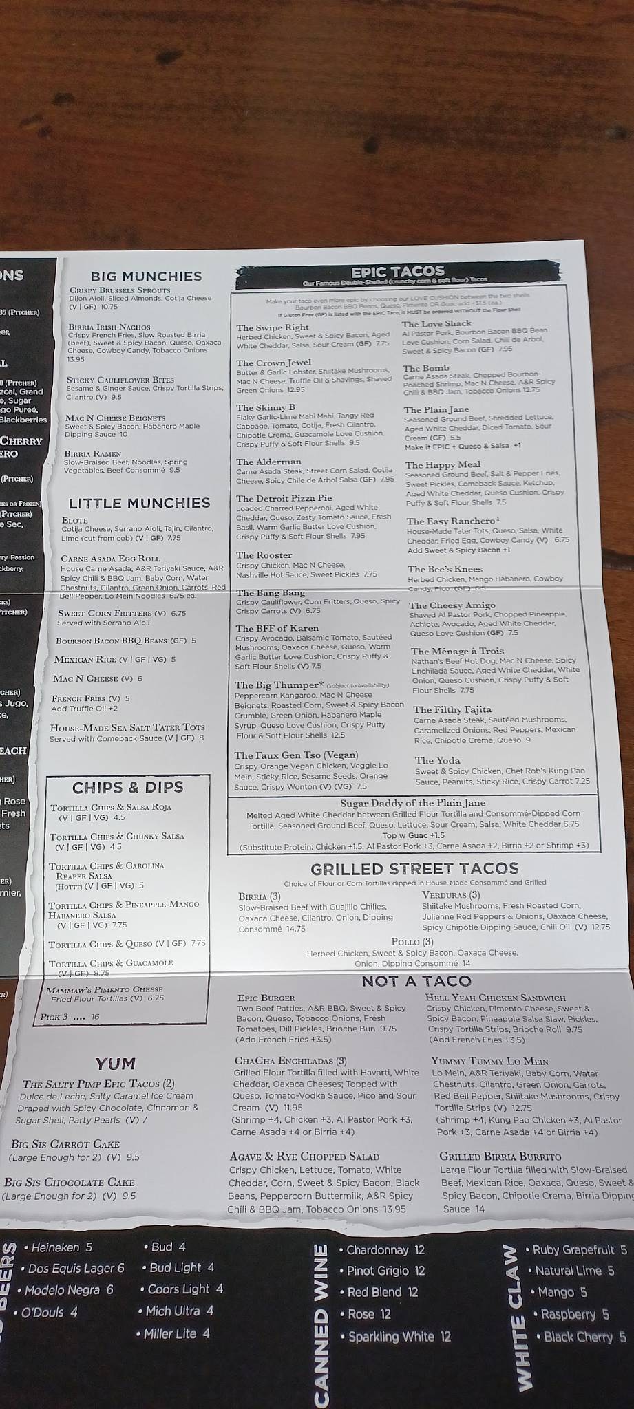Menu at Agave & Rye Lexington Square pub & bar, Lexington, 123 N Broadway