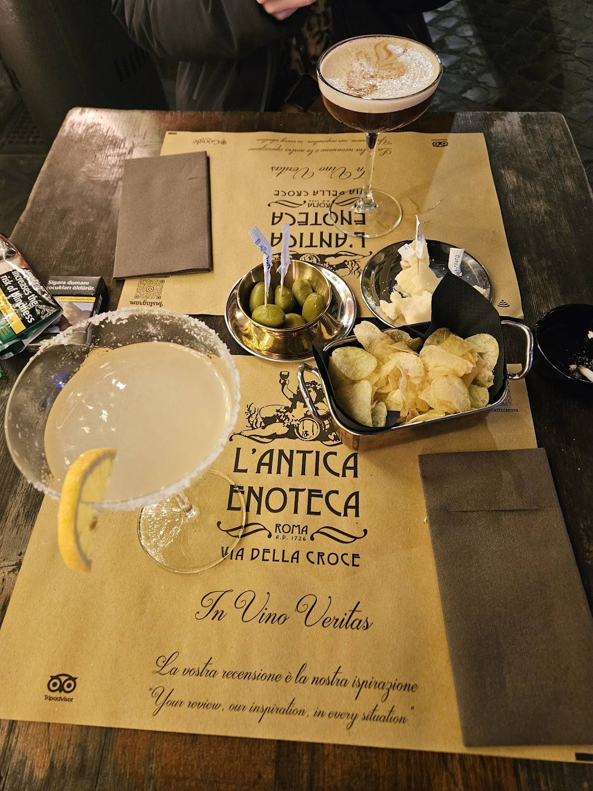 Menu at Antica Enoteca Ristorante -Wine Bar, Rome, V. della Croce