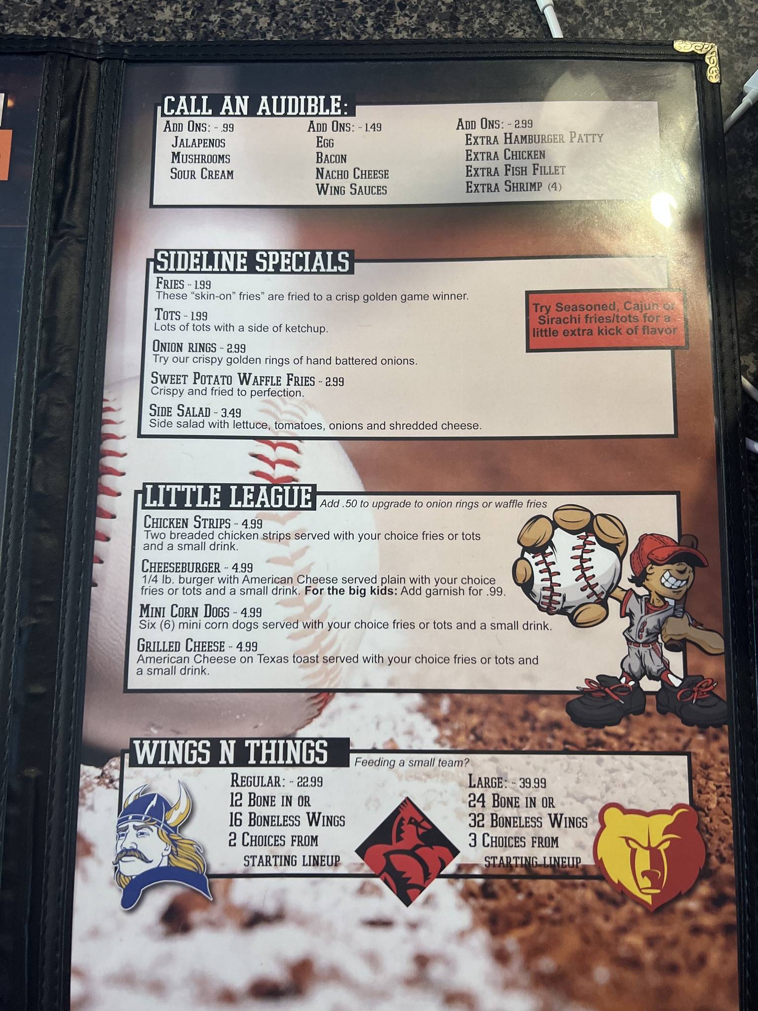 Menu at Ballers Sports Bar and Grill, Parsons