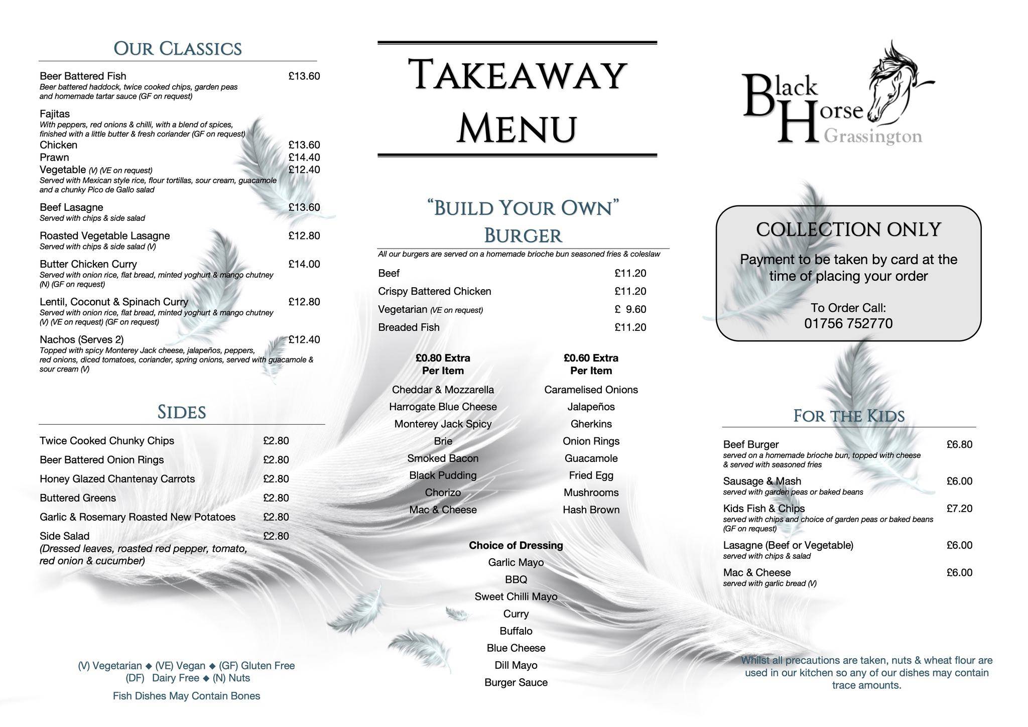 Menu at Black Horse Hotel pub & bar, Grassington