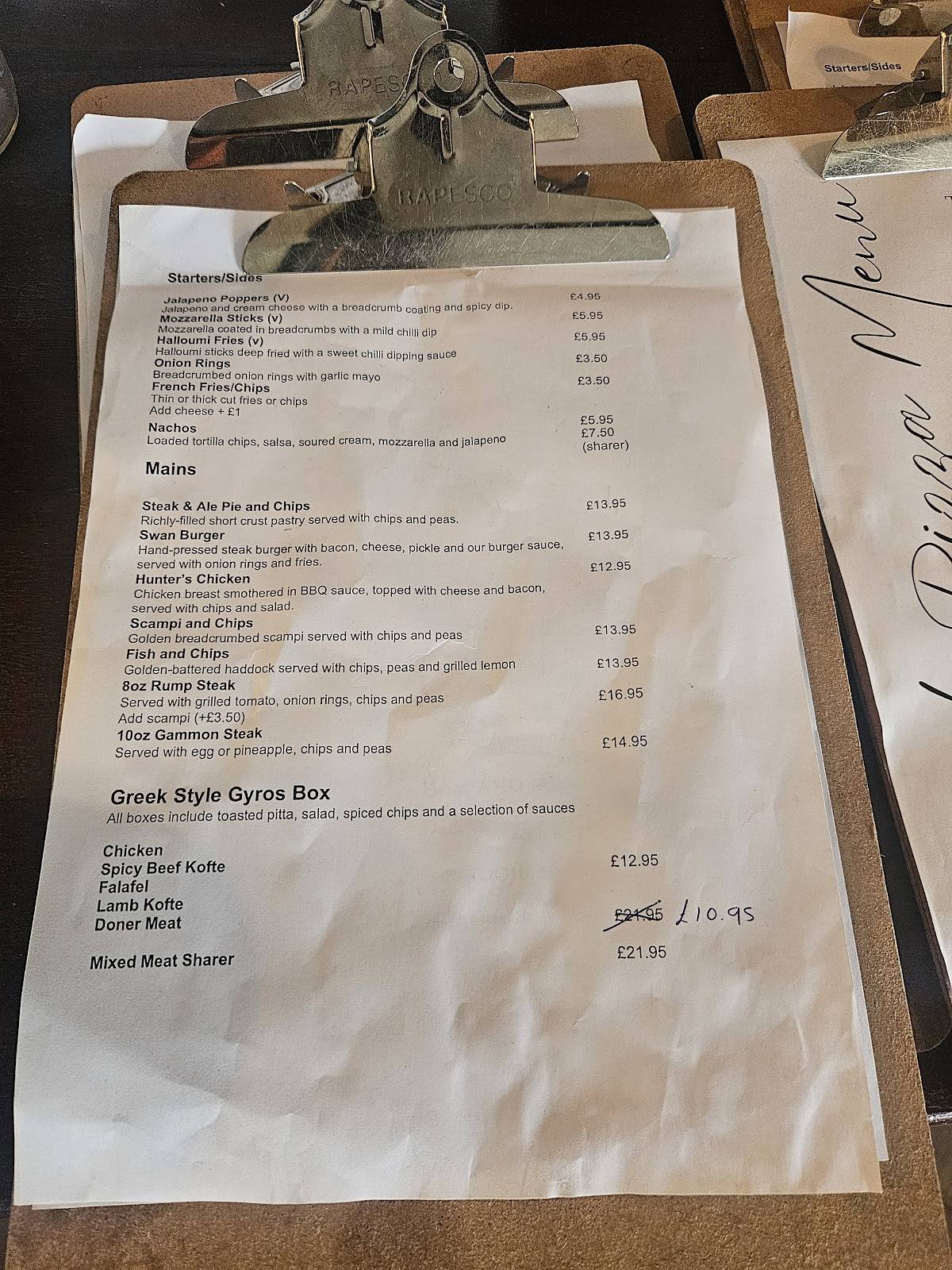 Menu at Black Swan pub & bar, Brandesburton