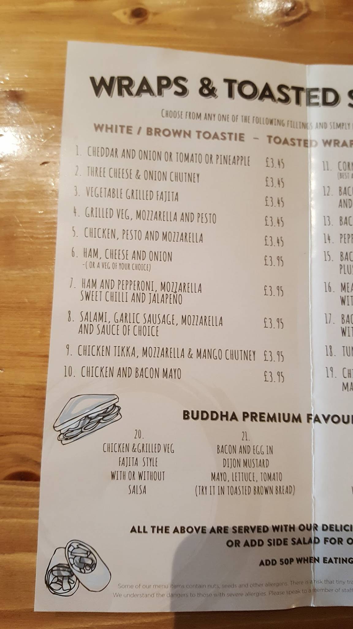 Menu at Buddha Bar, Bridlington