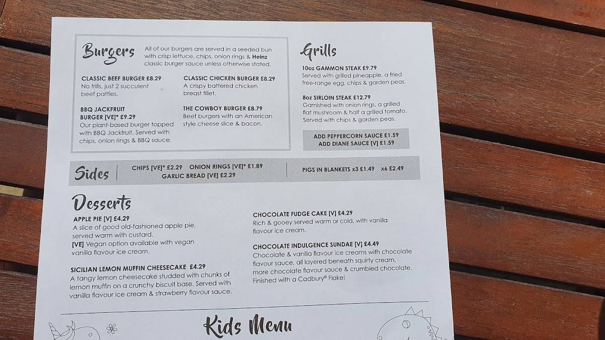Menu at Copper Beech pub & bar, Norwich, Alex Moorhouse Way