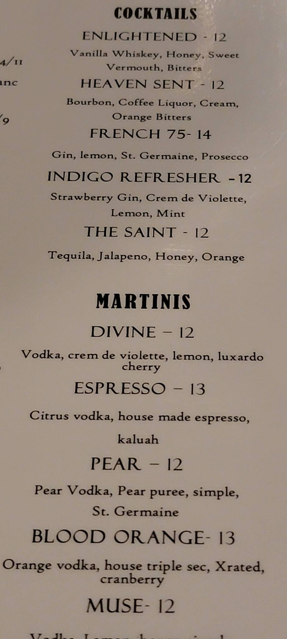 Menu at Divine Restaurant, Cuyahoga Falls